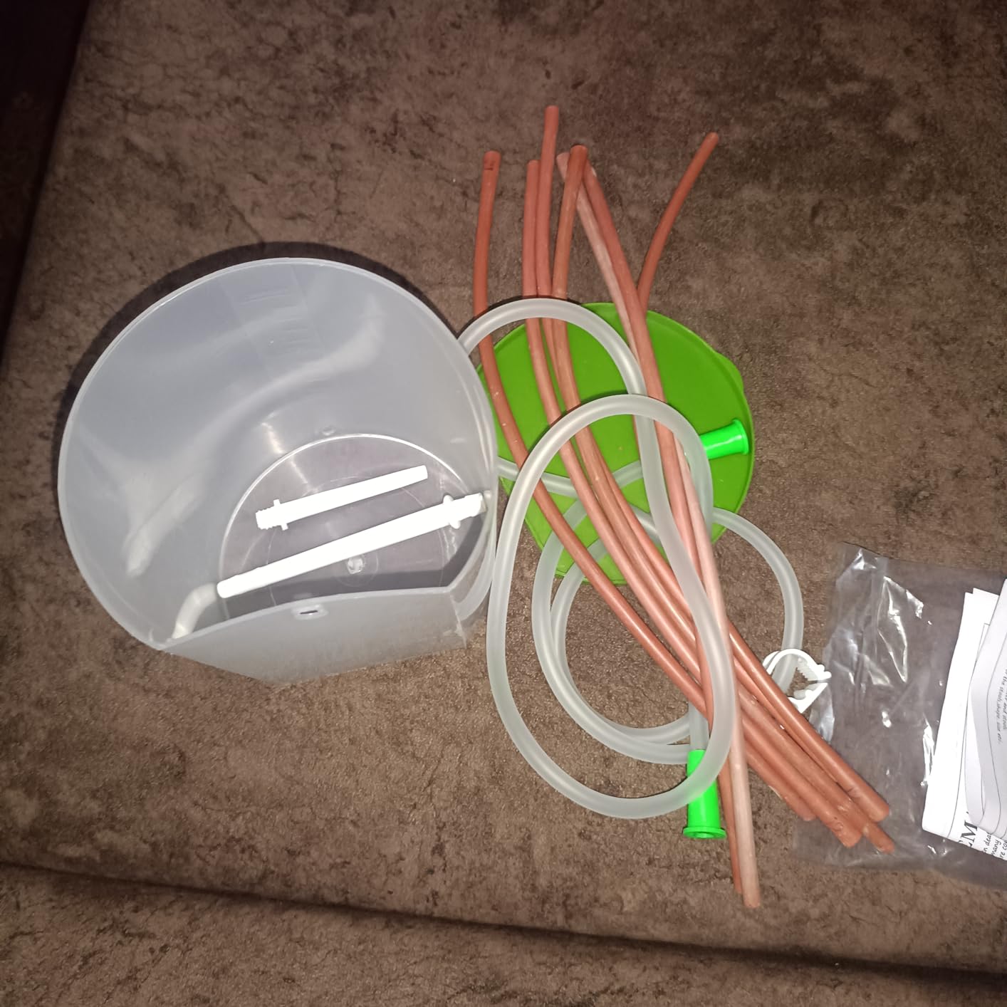 Widely Pure PVC Anema Pot Satvik for home use 1500ml and 7 Anema Rubber ...