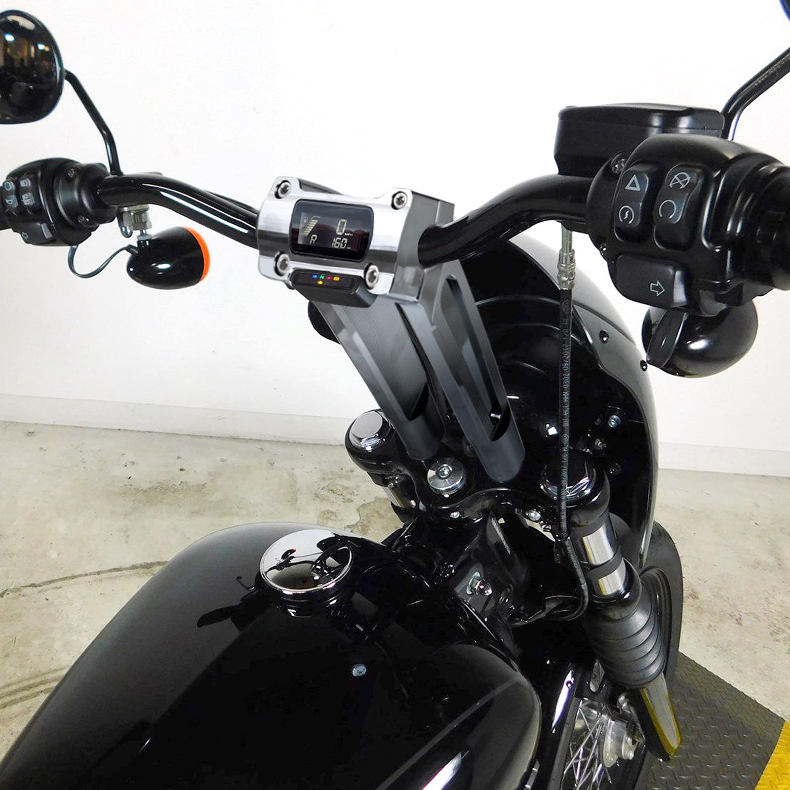 Snapklik.com : 10 Inch Tall Motorcycle Handlebar Risers 1 Inch Clamp Round