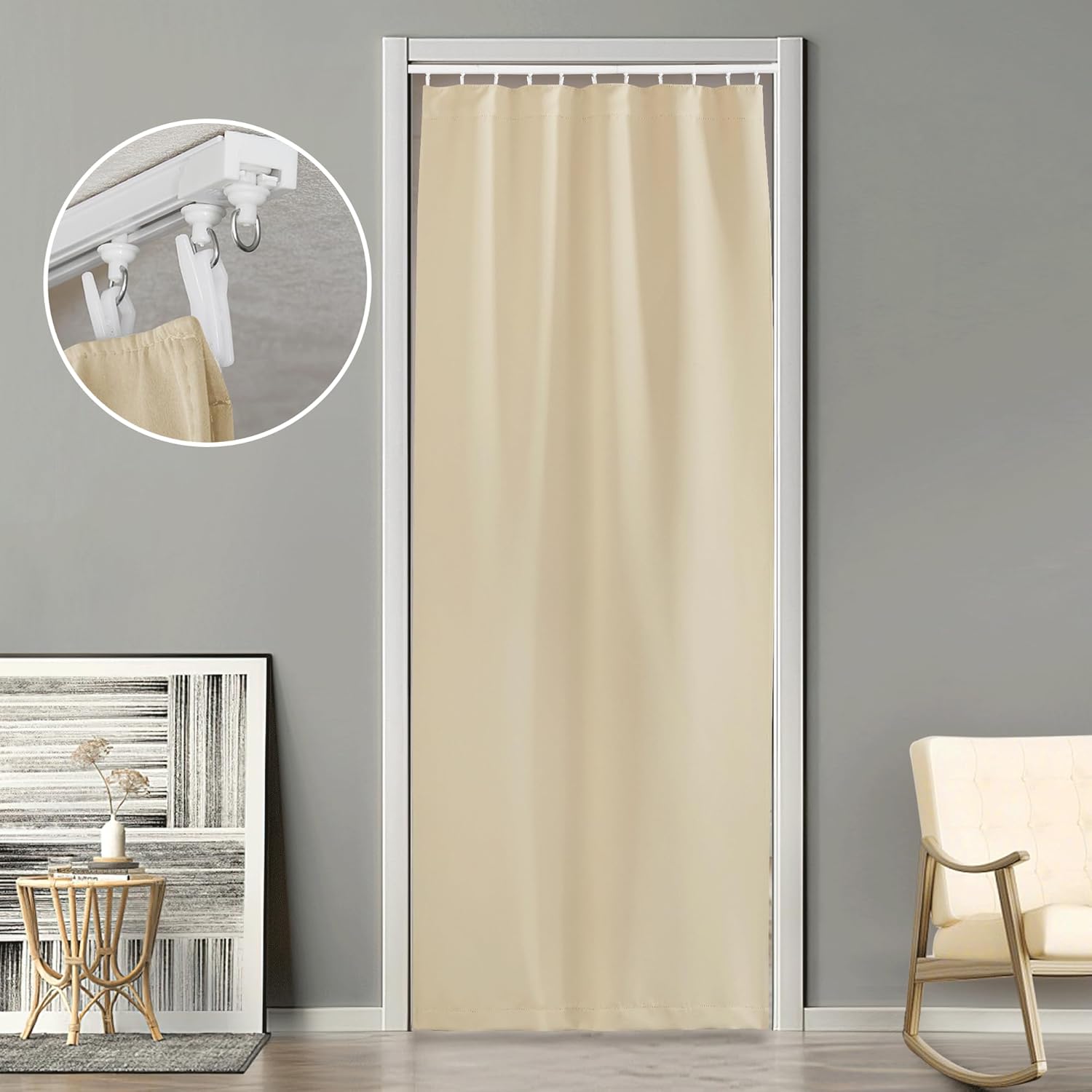 Amazon.com: RYB HOME Ceiling Track Room Divider Curtain Kit, Blackout ...