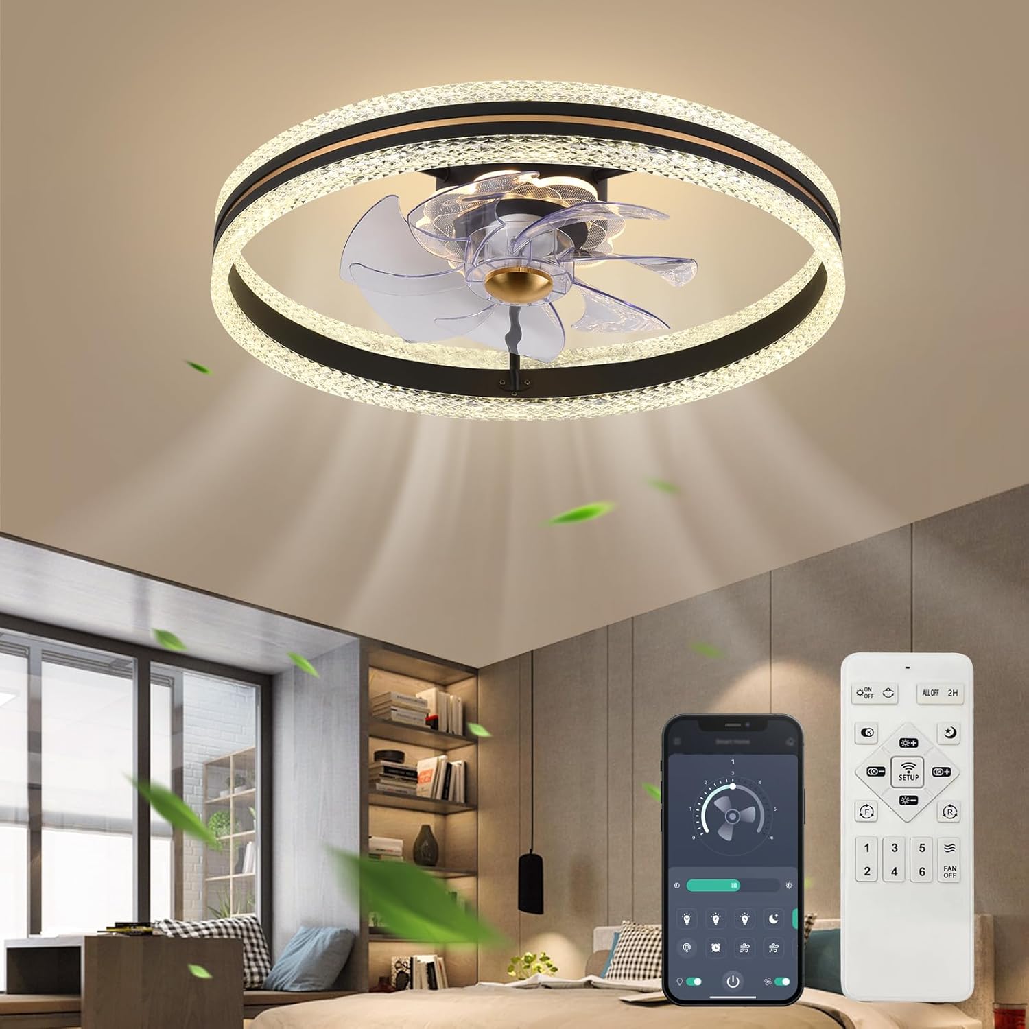 Amazon.com: Fszdorj Ceiling Fan with Light, 2024 Upgraded 20‘’ Low ...