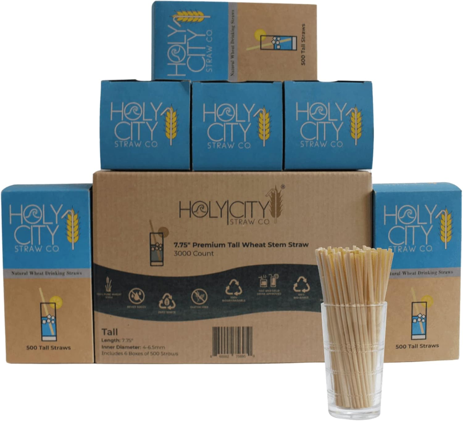 Amazon.com: Holy City Straw Co. Premium Tall Wheat Stem Straws | 3000ct ...