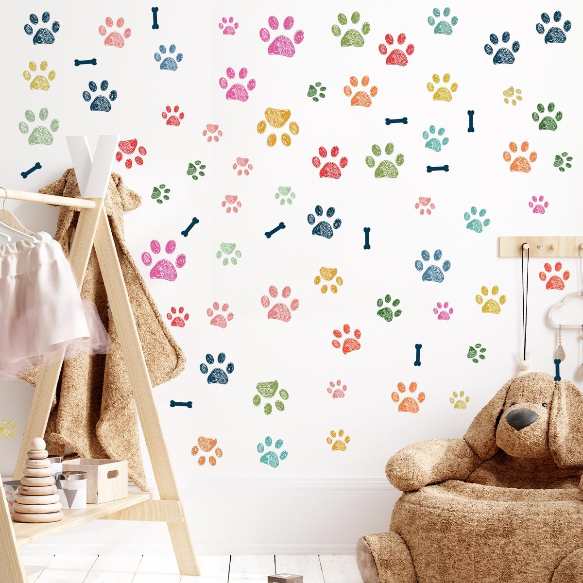 Amazon.com: 26 Pcs Dog Decor Mirror Stickers Dog Paw Bones Prints ...