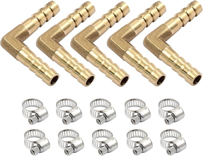 Amazon.com: Hordion 5PCS 1/4" Hose Barb Fitting 90 Degree Elbow ...