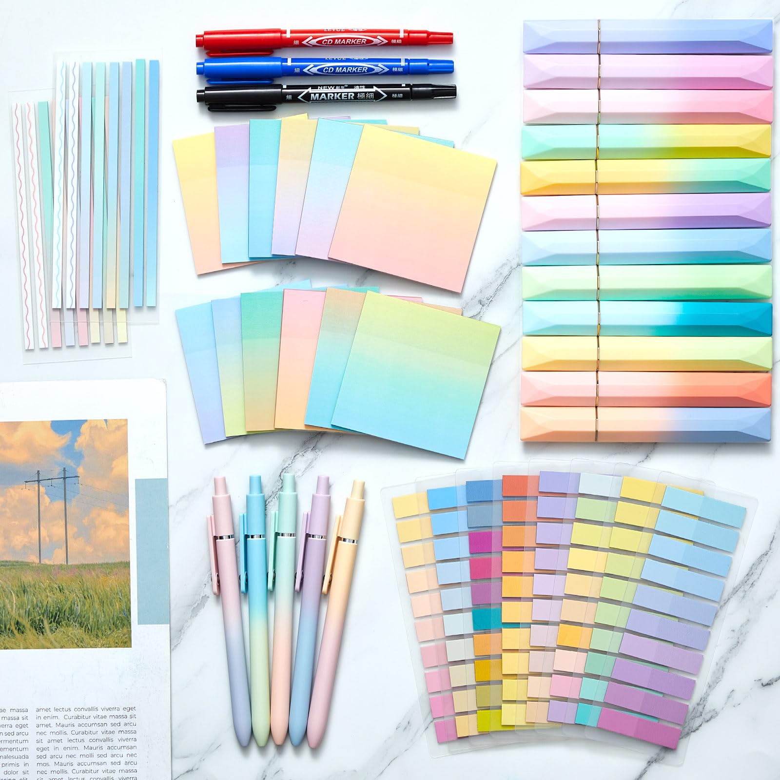 Snapklik.com : 2540 Pcs Aesthetic Book Annotation Kit, Aesthetic School ...