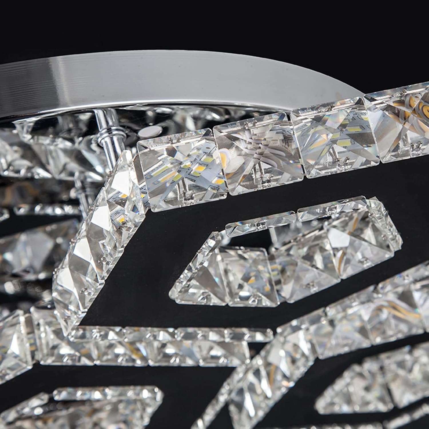 Ceiling Light 6-Ring Led Crystal Ceiling Lamp Large Round Living Room ...