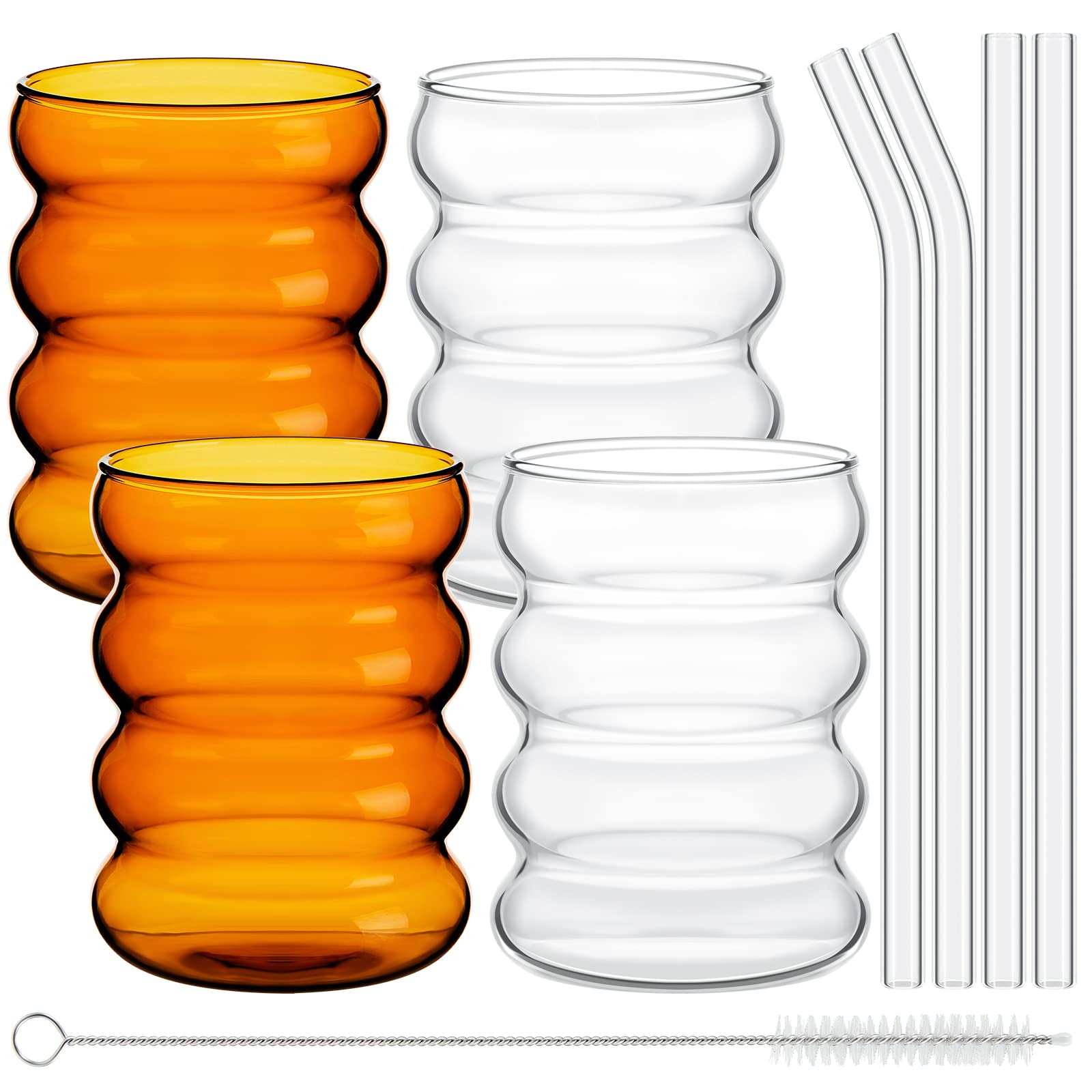 Snapklik.com : Tessco 4 Pcs Creative Glass Cups Vintage Drinking ...