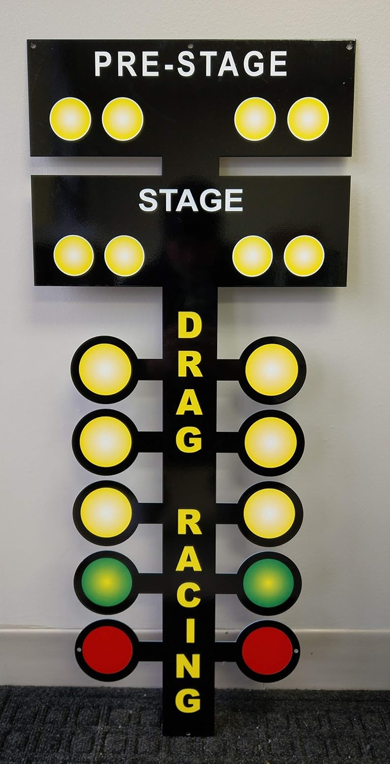 Amazon.com: Photosteel Triple Tree Drag Racing Metal Sign - Drag Strip ...