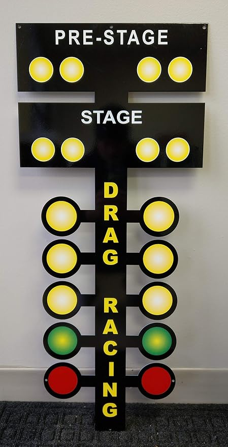 Amazon.com: Photosteel Triple Tree Drag Racing Metal Sign - Drag Strip ...
