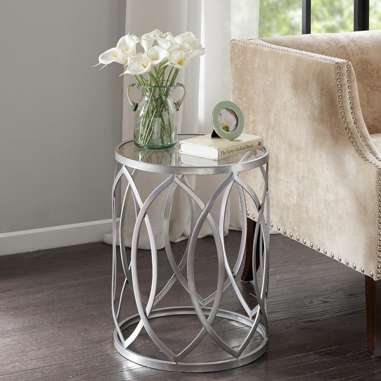 Amazon.com: Ligtakor Arlo Metal Eyelet Accent Table : Home & Kitchen