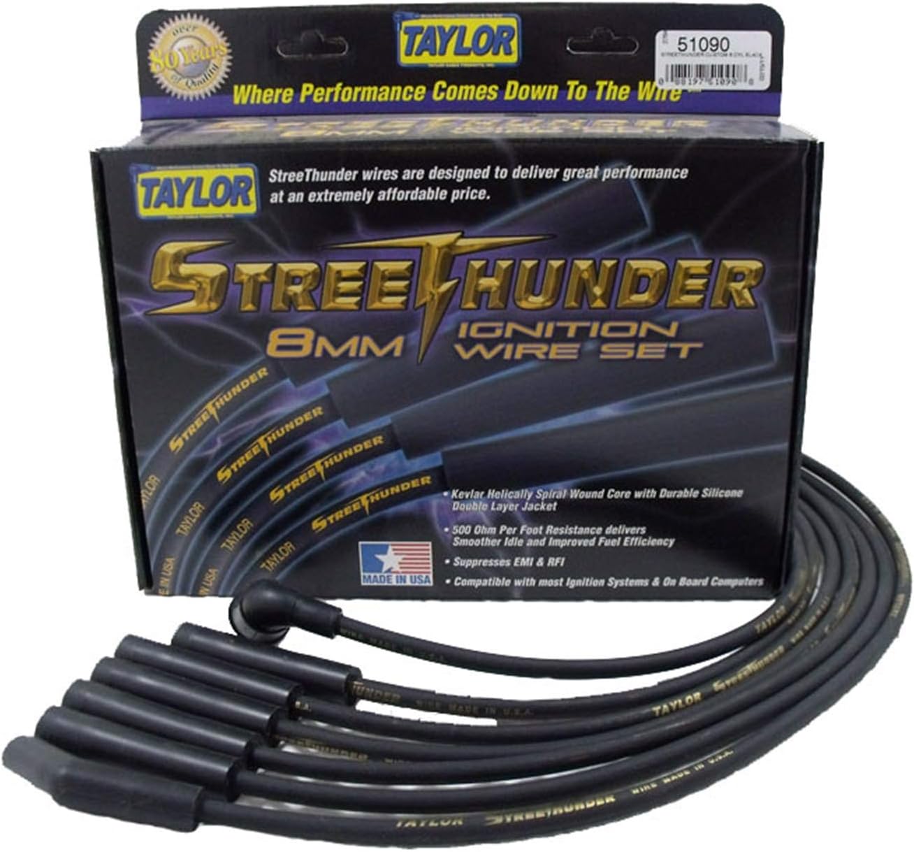 Amazon.com: Taylor Cable 51090 Streethunder custom 6 cyl black : Automotive