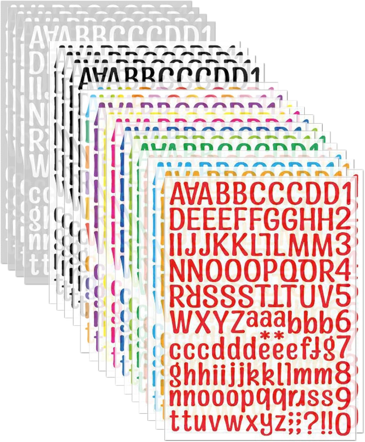3780 Letter Stickers, 30 Sheets Alphabet Stickers, 1 inch Vinyl Self ...