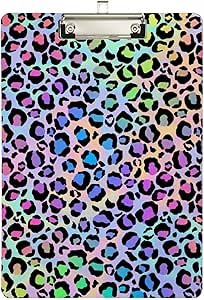 Amazon.com : Leopard Print Rainbow Cheetah Polka Dot Clipboard, Acrylic ...