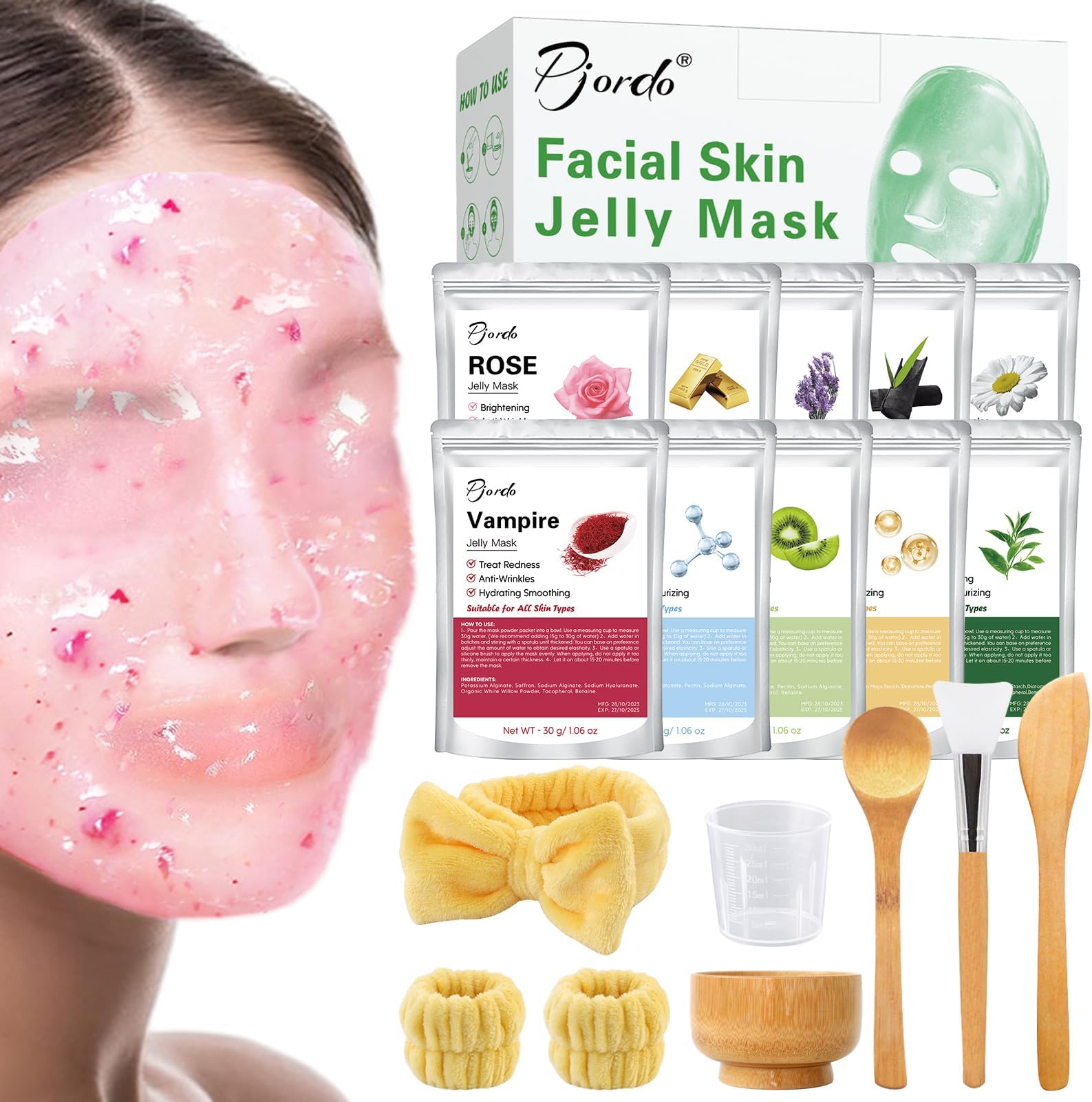 Amazon.com : Pjordo Jelly Face Mask Set, 10 Flavors Jelly Masks for ...