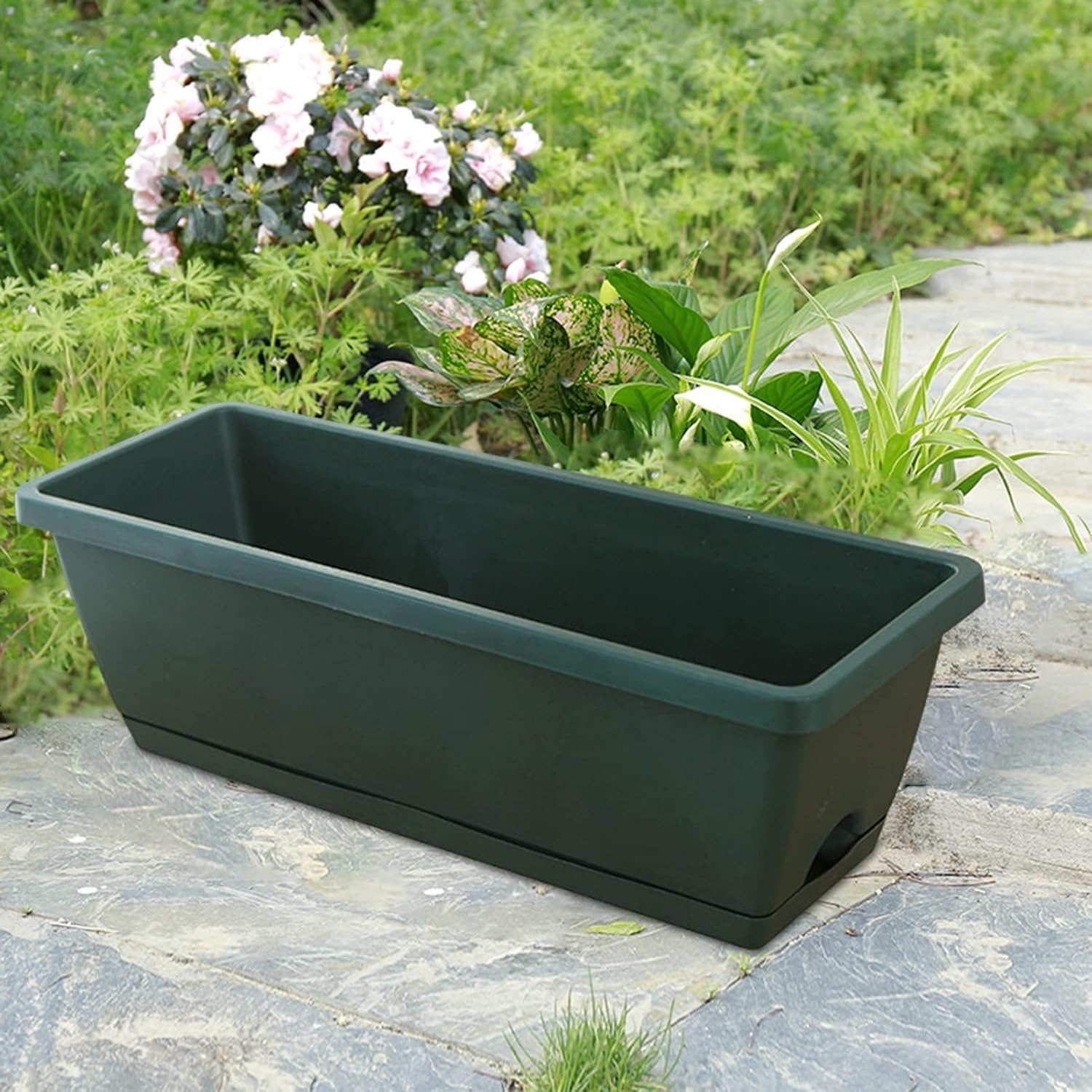 Window Planter Box,17 Inches Large Capacity Rectangular Vegetable ...