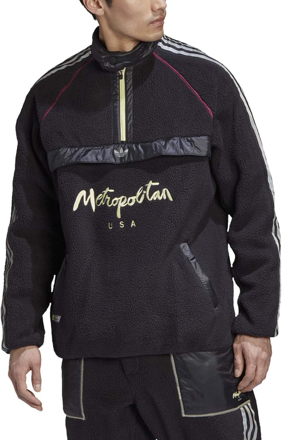 Amazon.com: adidas Metro HD (Black/Yellow Tint/Real Magenta) Pullover ...