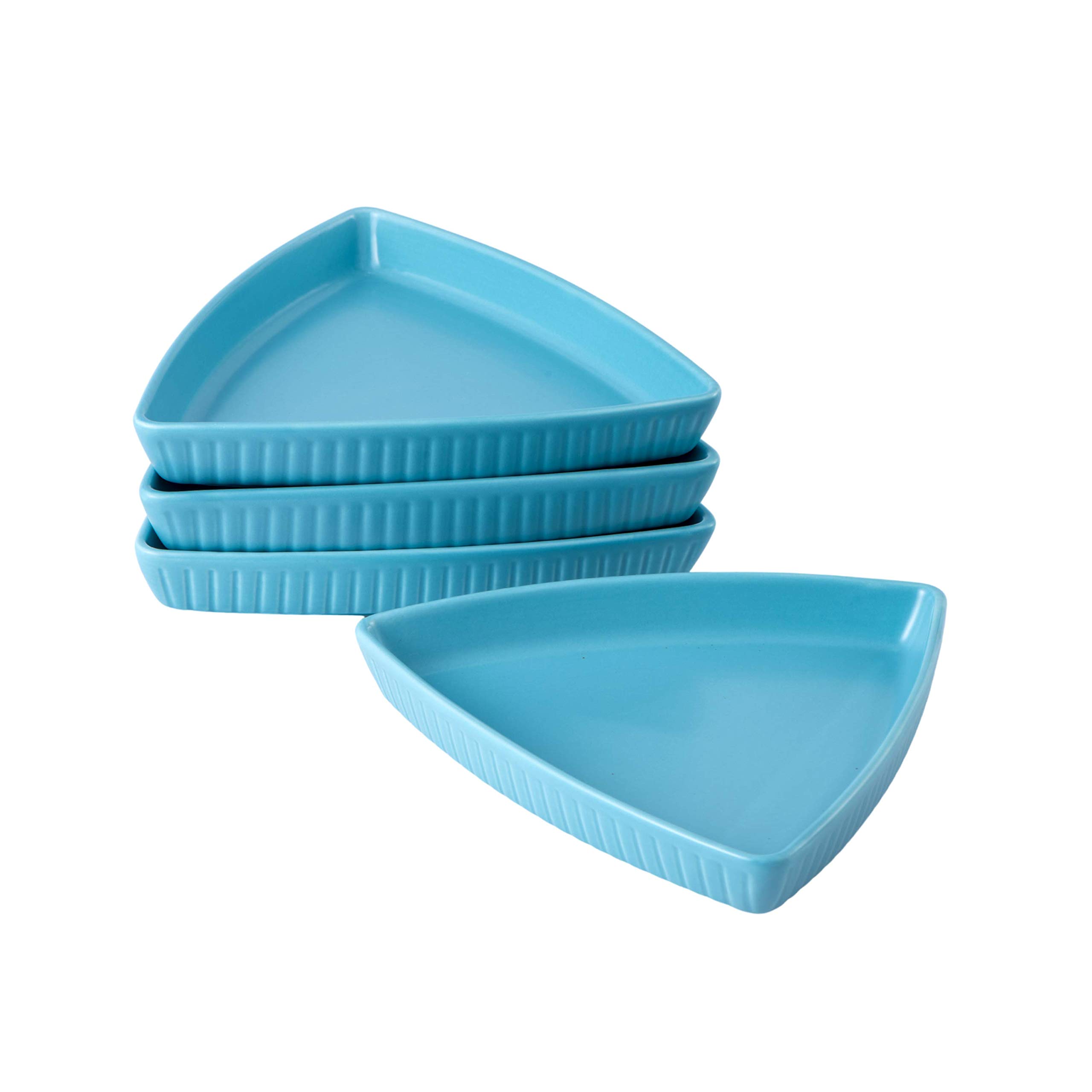 Snapklik.com : Bruntmor Porcelain 8" Triangle Plates Set Of 4 - Oven ...