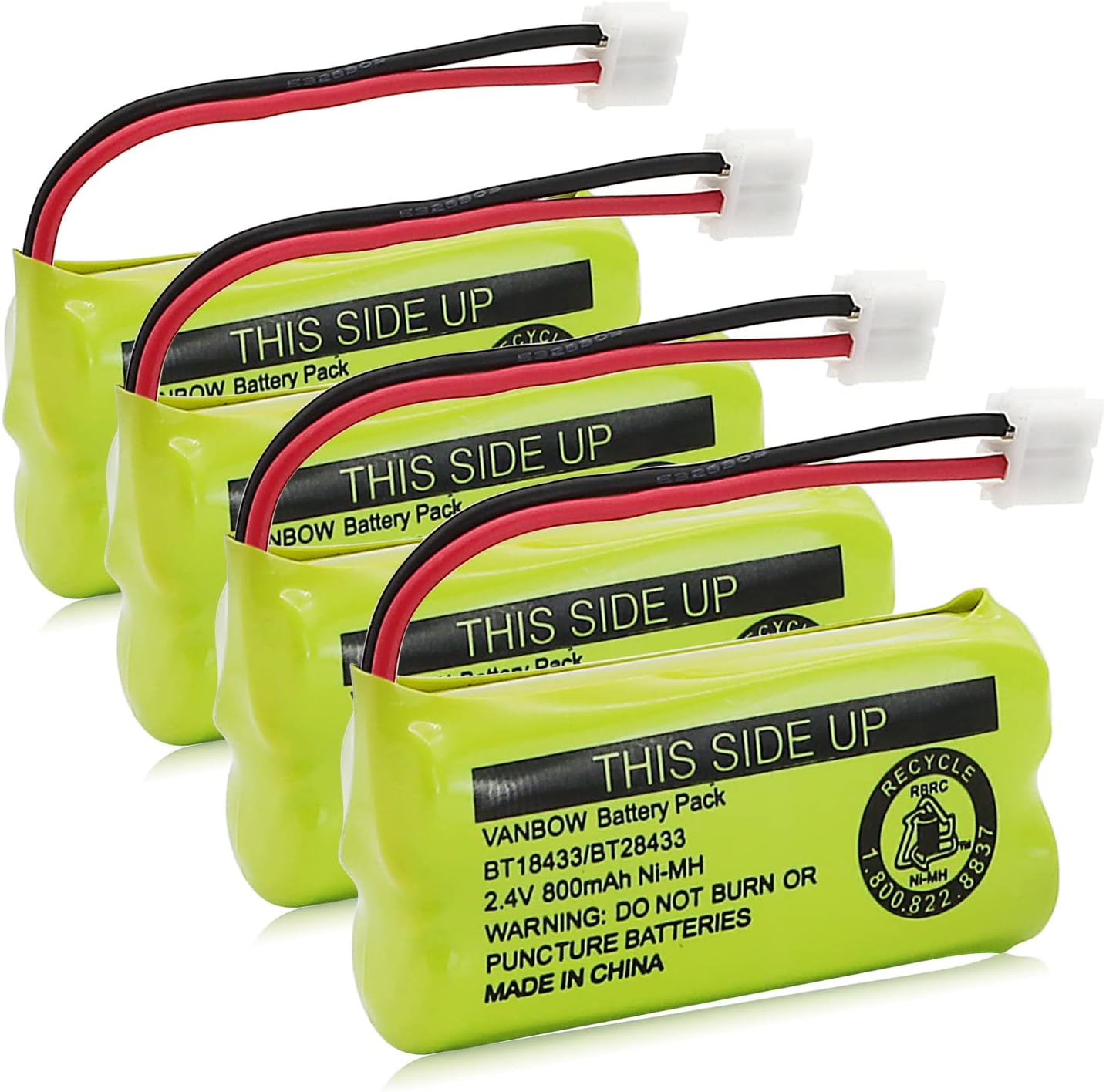 Amazon.com: VANBOW BT18433/BT28433 2.4V 800mAh Ni-MH Cordless Phone ...