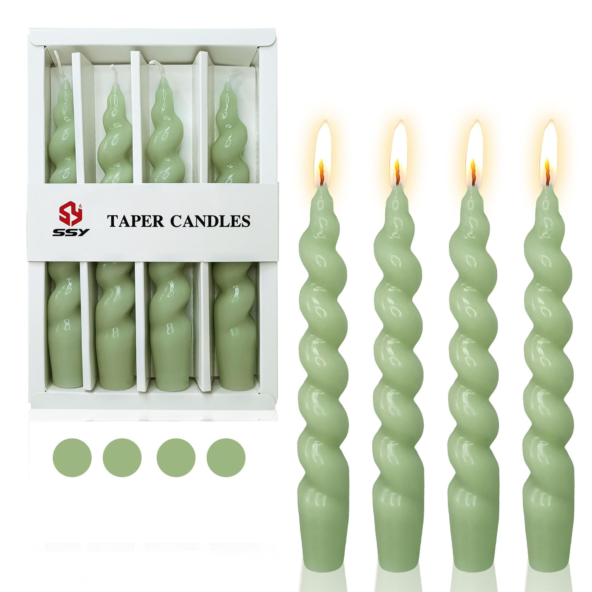 Amazon.com: Gedengni Swirl Candlesticks Short Taper Candles-7.5inches ...