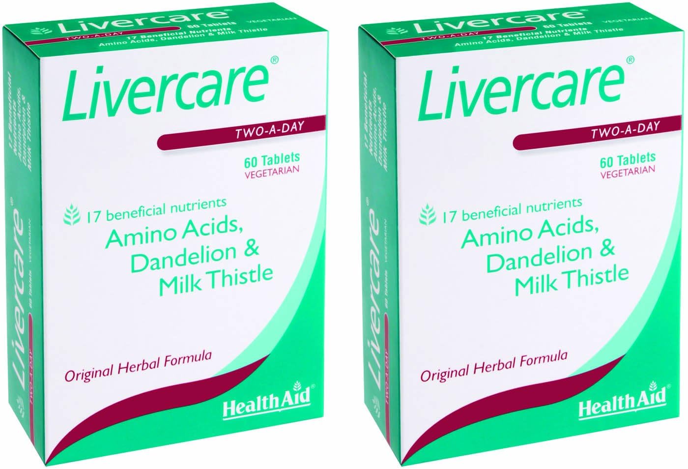 HealthAid Livercare Pack of 2 x 60 Vegetarian Tablets (120 Tablets ...