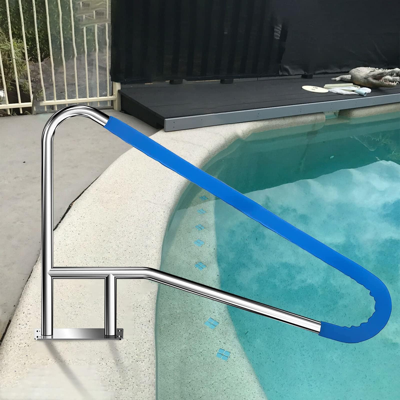 Amazon.com: 2 Pack Pool Handrail, 30"x30" Pool Railings for Inground Pools, Swimming Pool Safety ...