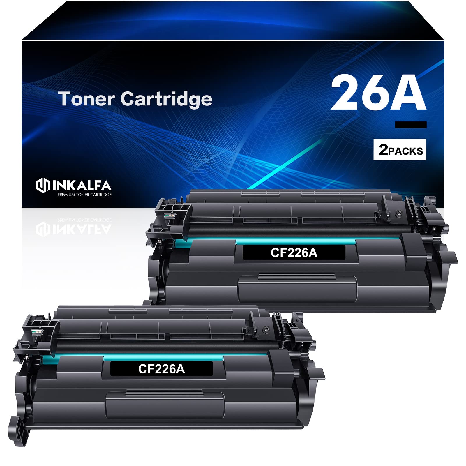 CF226A 26A Black Toner Cartridge 2 Pack Compatible Replacement for HP ...