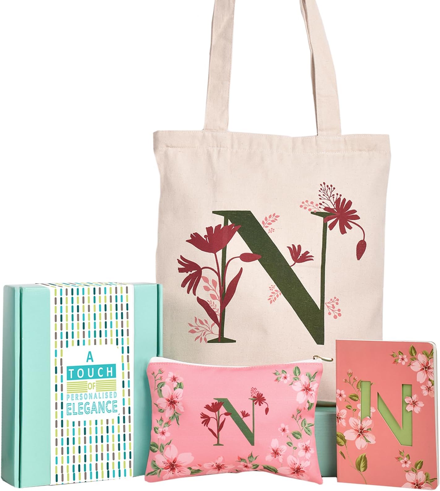 DOODLE Monogram N Diary Gift Set with Tote Bag and Pouch | B6 Soft ...