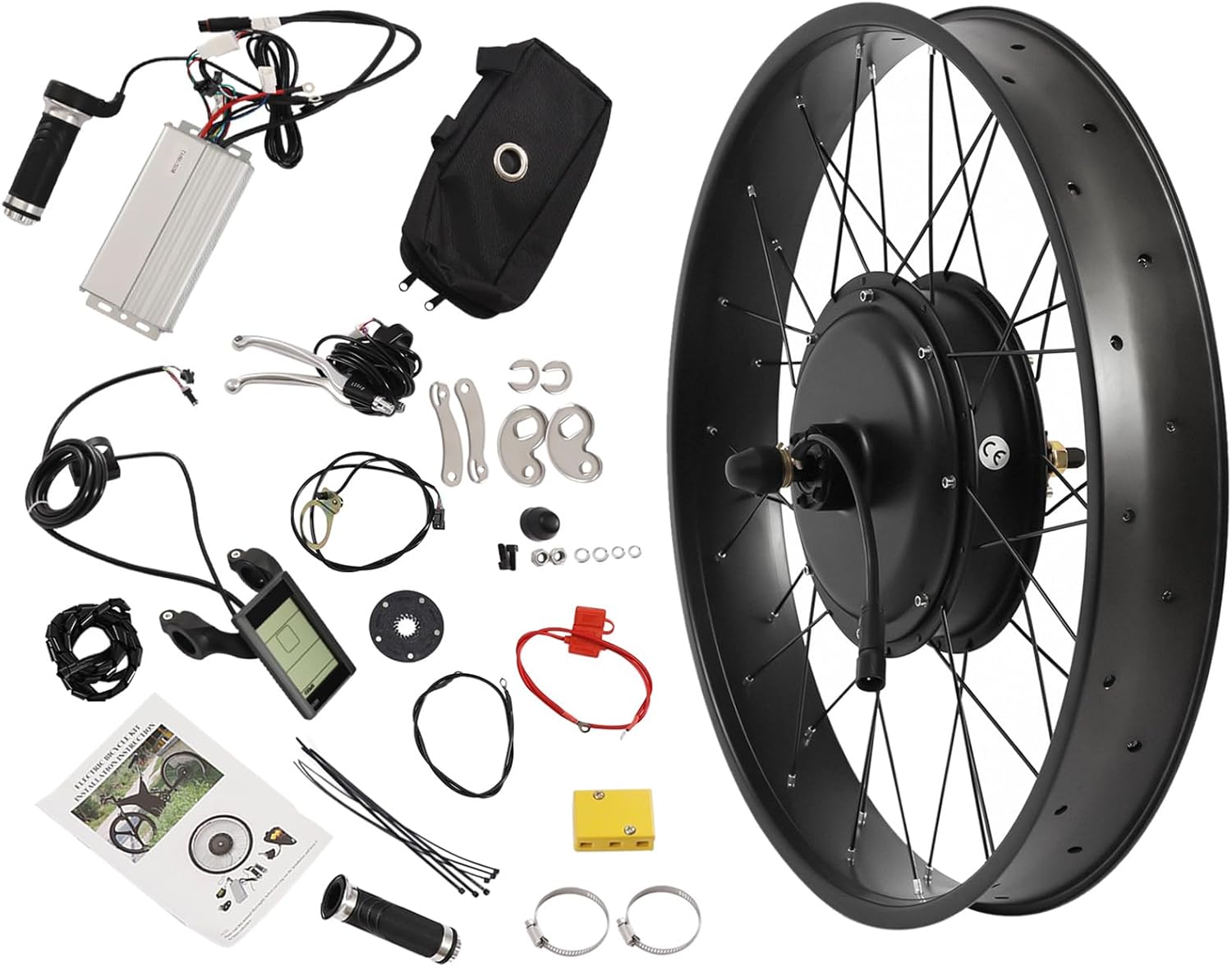 Amazon.com : TBVECHI Electric Bicycle Motor Kit, 26" 1200W Rear Wheel E ...