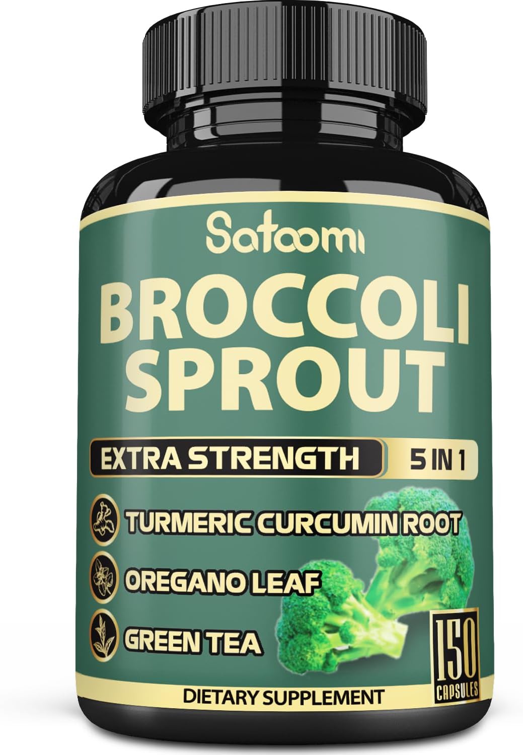 SATOOMI Pure Broccoli Sprout Seed Extract Capsules - Of 5 Herbs - 1 ...