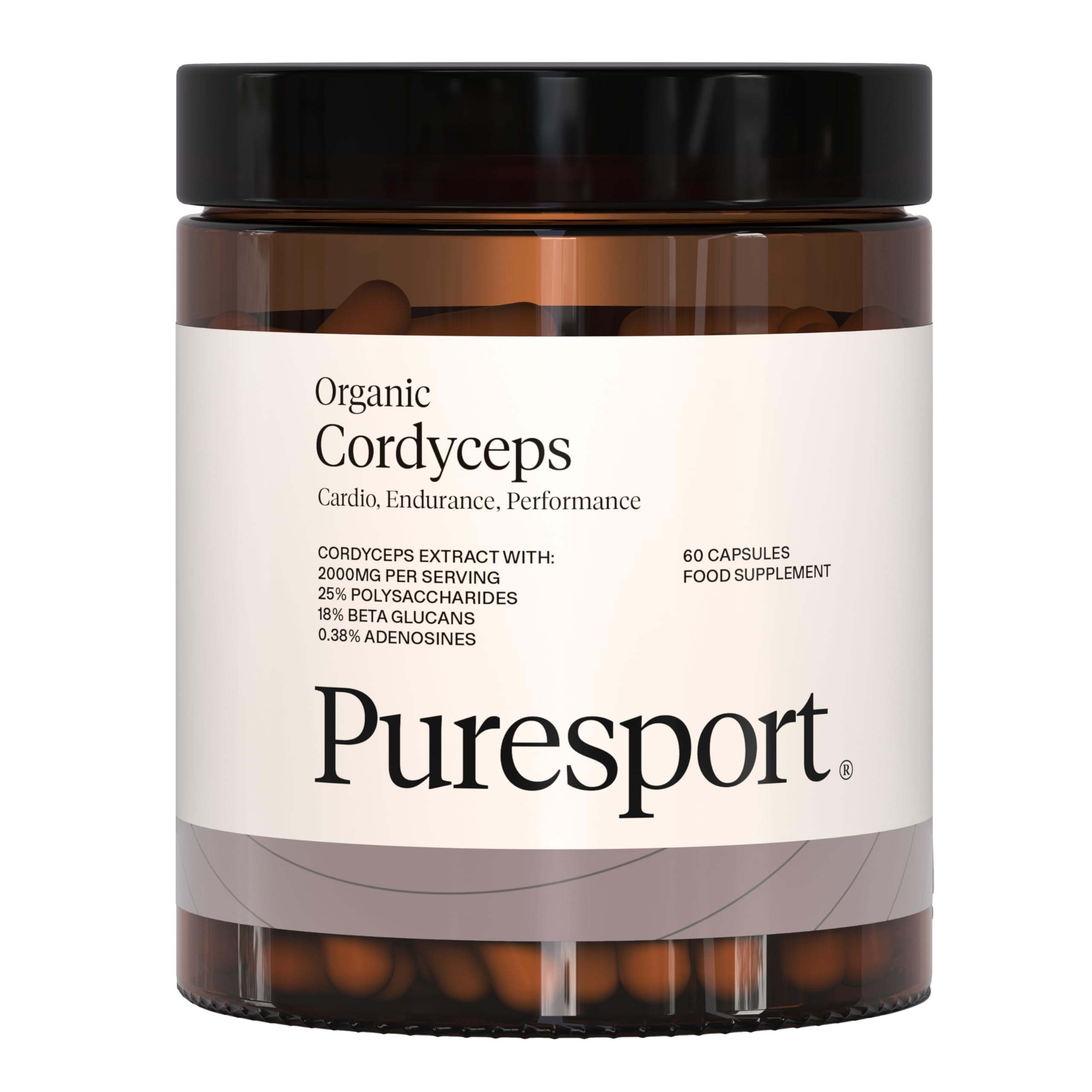 Puresport Cordyceps Supplement | 60 Capsules | Cordyceps Mushrooms with ...