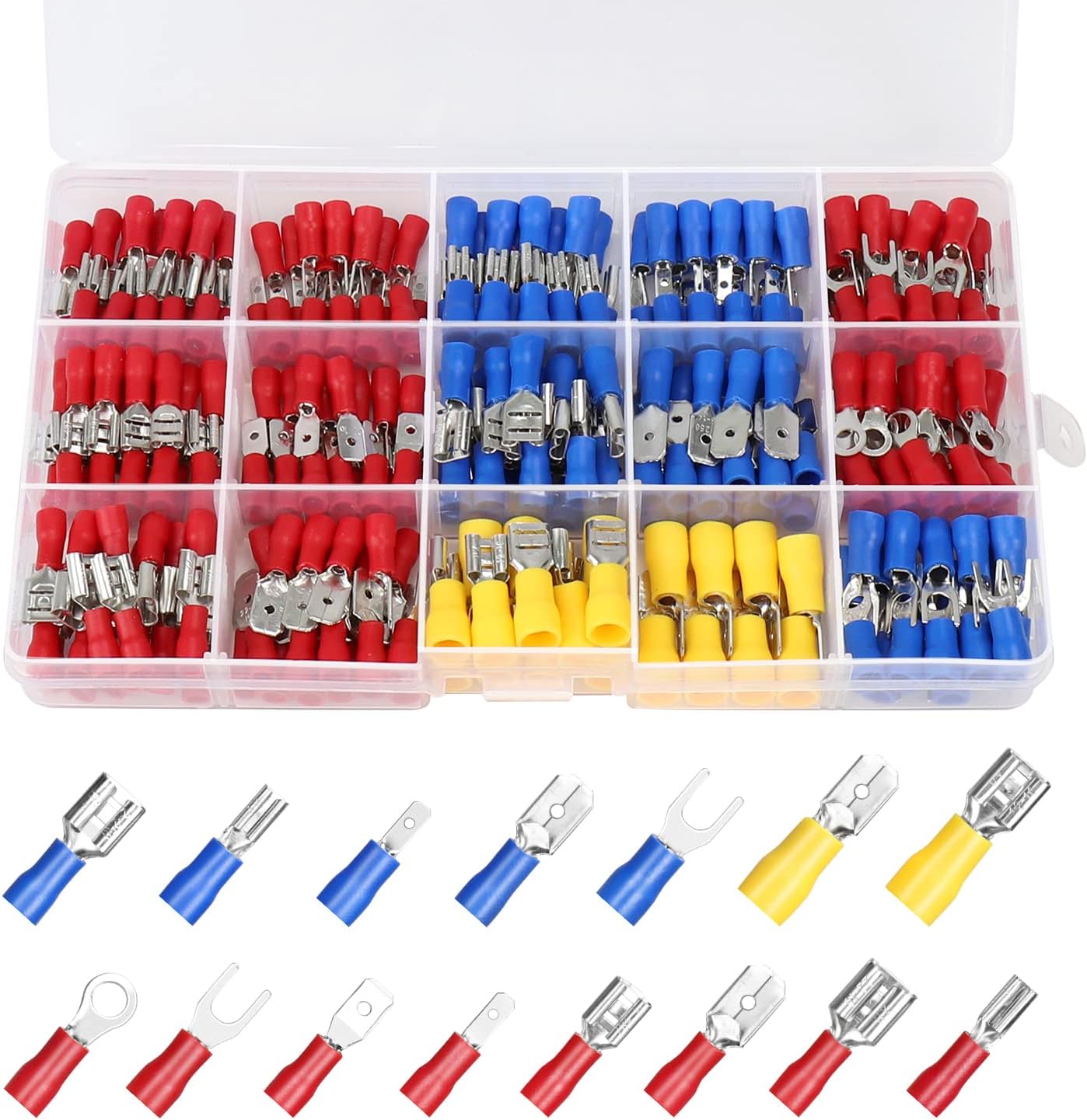 Feggizuli 280PCS Crimp Connectors, 2.8mm 4.8mm 6.3mm Male and Female ...