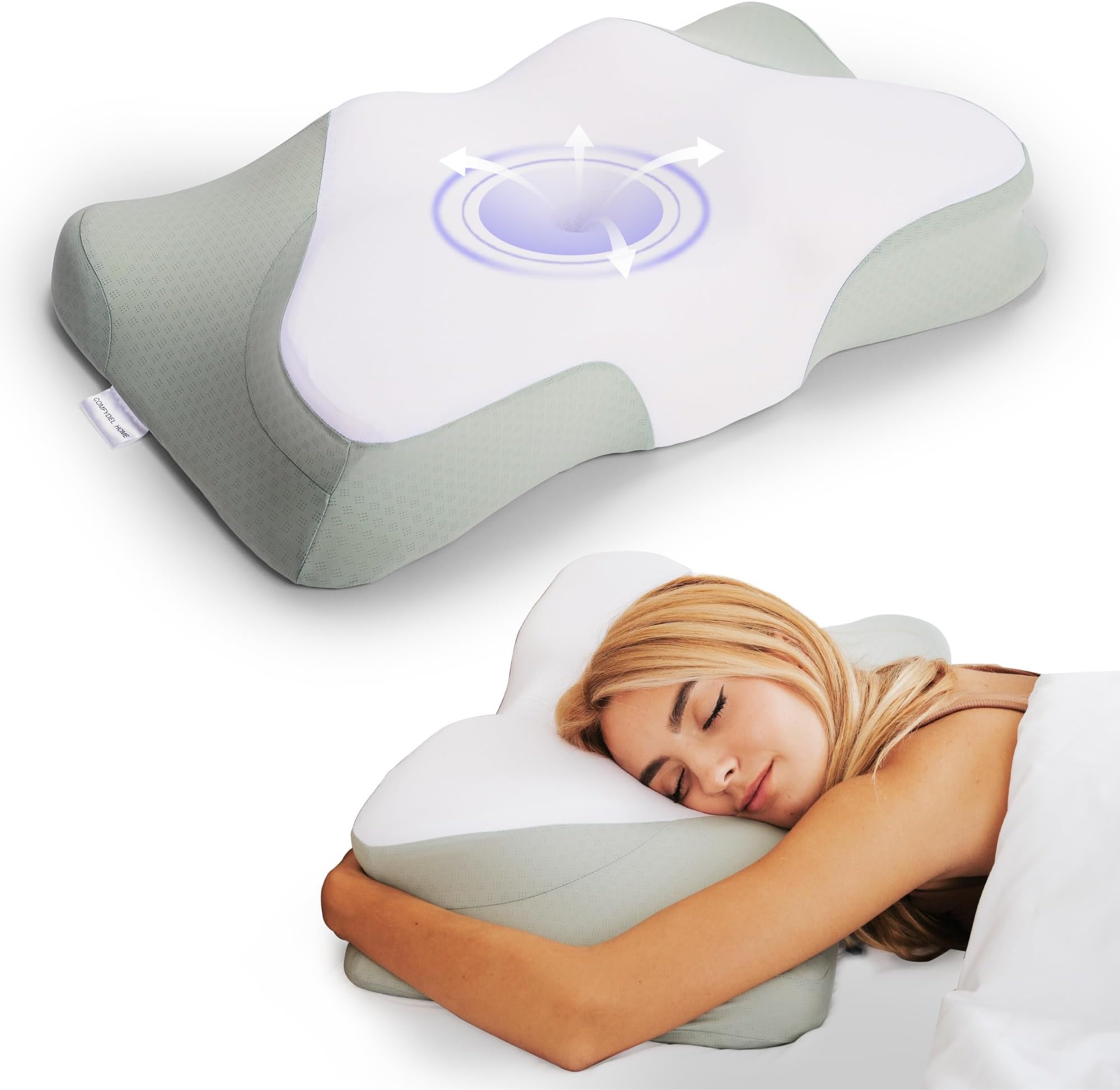 Amazon.com: Thera Sleep Orthopedic Pillow, Ergonomic Contour Design for ...