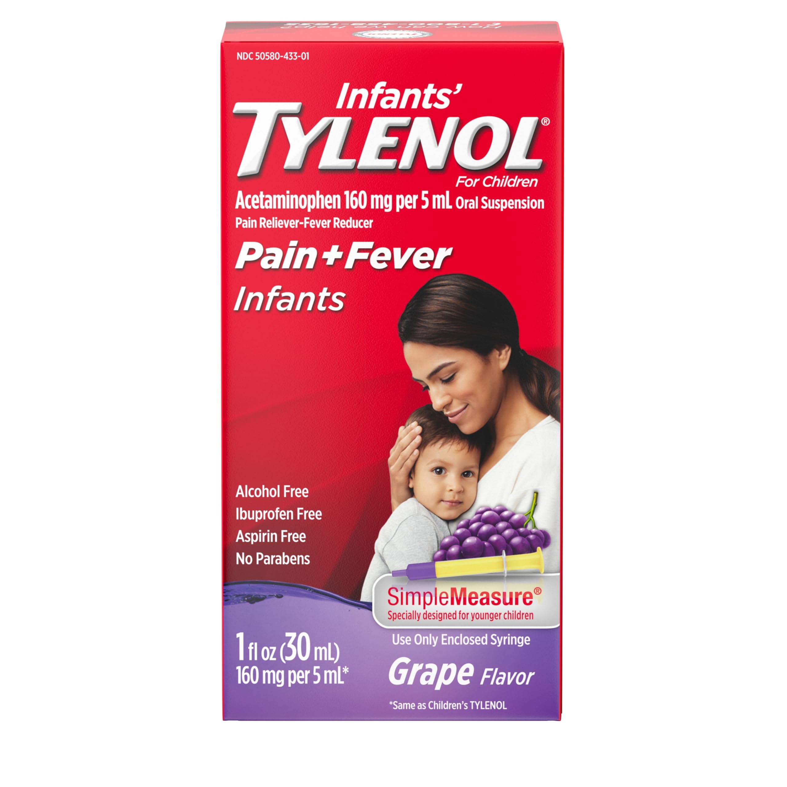 Amazon.com: Infants' Tylenol Acetaminophen Liquid Medicine, uva, 1 fl ...