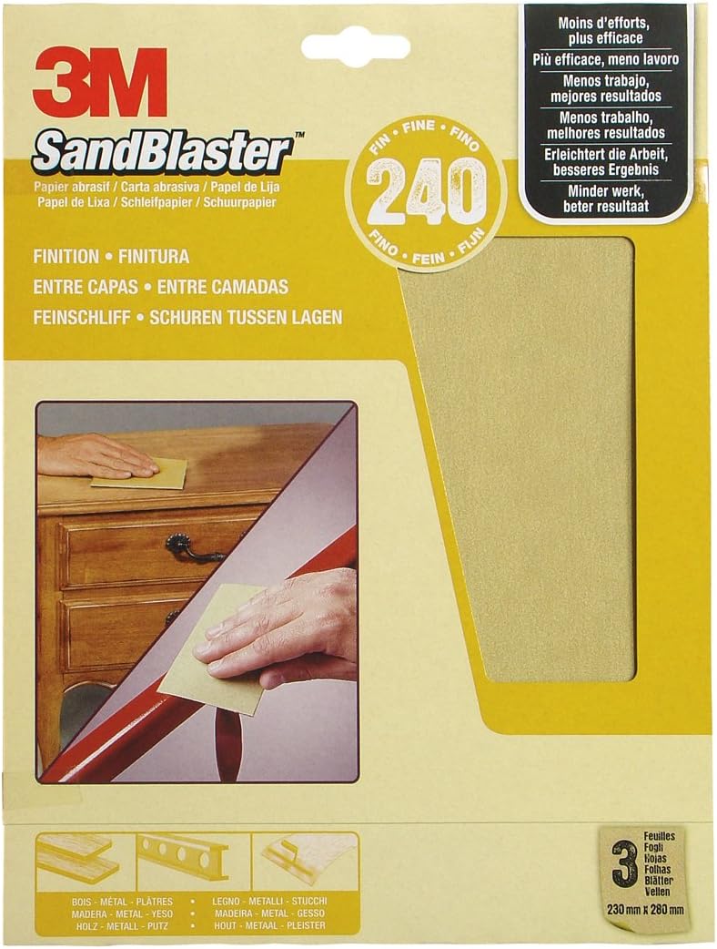 3M Sandblaster Sandpaper Sheets Universal, Beige, 4298 : Amazon.co.uk ...