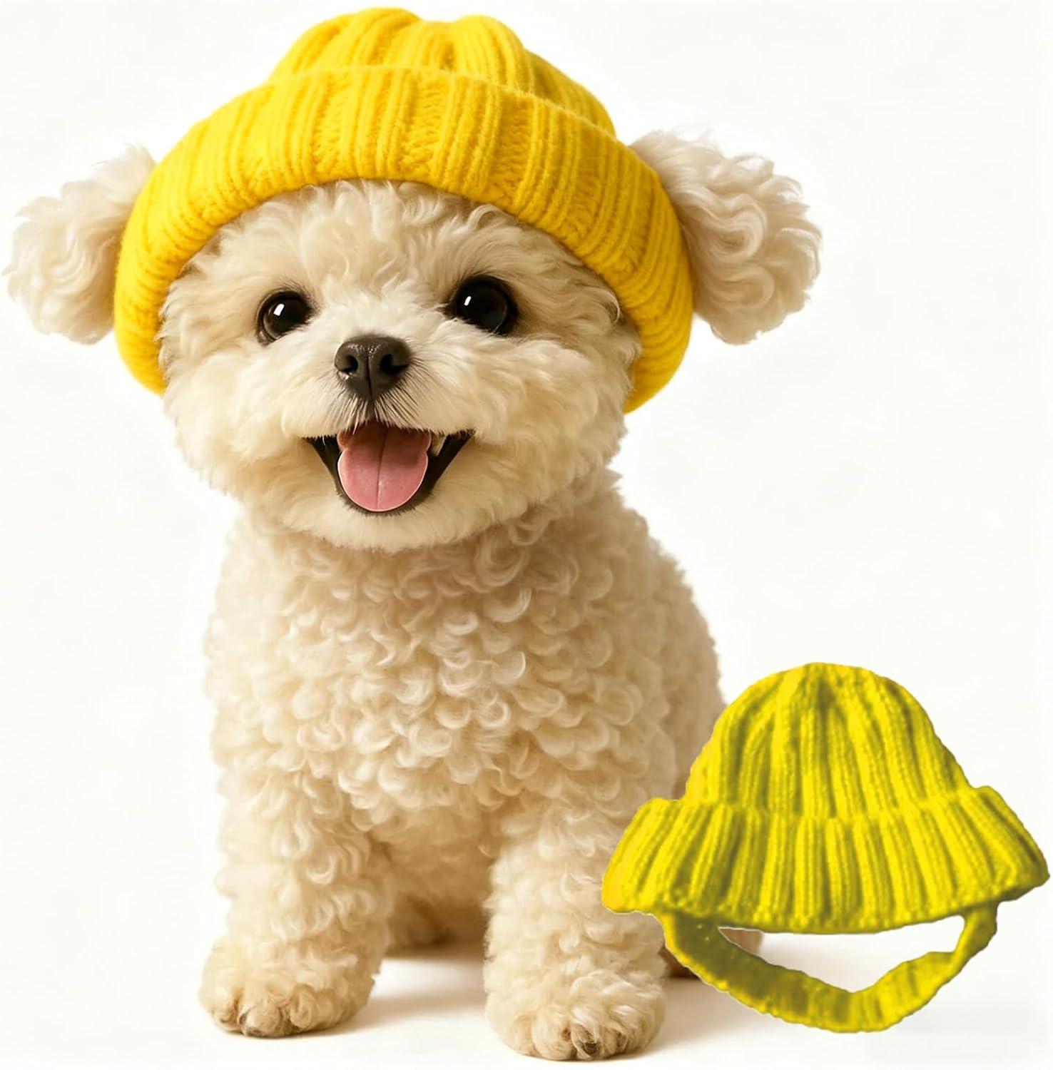 Amazon.com : Red Knit Dog Beanie with Ear Flaps – Warm Winter Hat, Soft ...