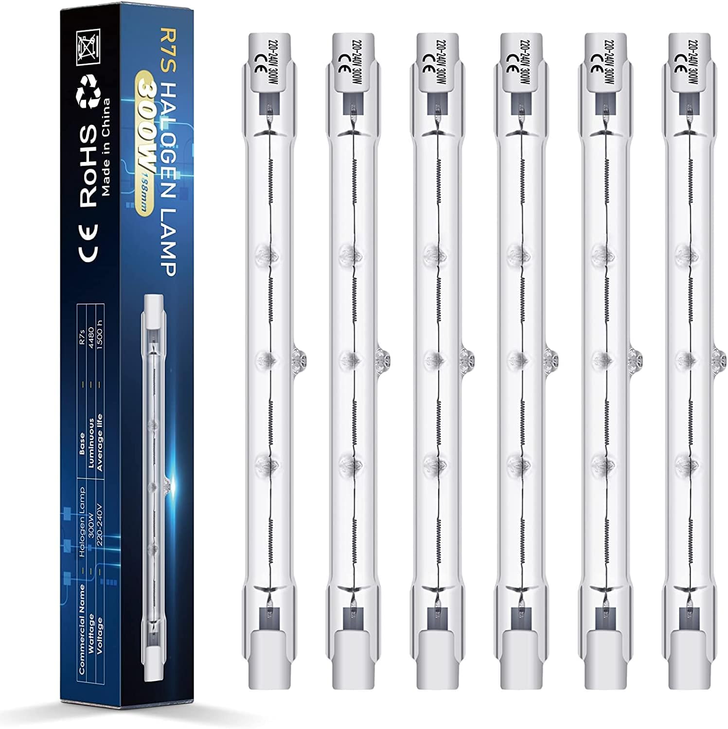 CucuGo R7S 118mm Halogen Leuchtmittel, 500W Halogenstab 118mm 11000LM ...