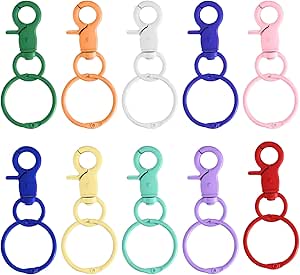 10 Pcs Keyrings Swivel Lobster Clasps with Key Ring Hoops, Keyring ...