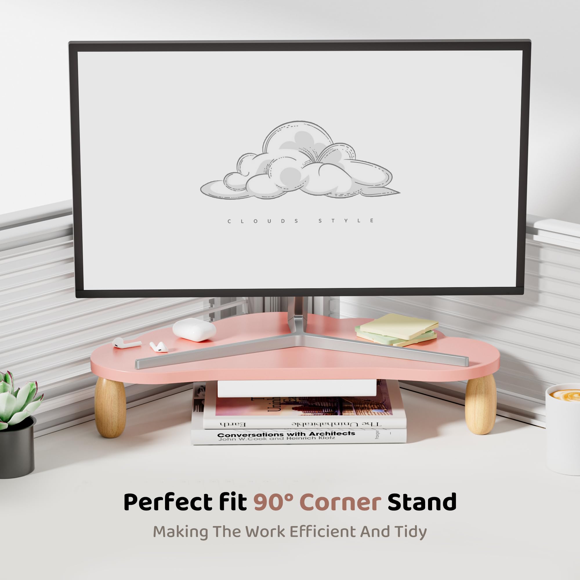 Snapklik.com : Monitor Stand Riser,Cloud-Shaped Sturdy Wood Computer ...