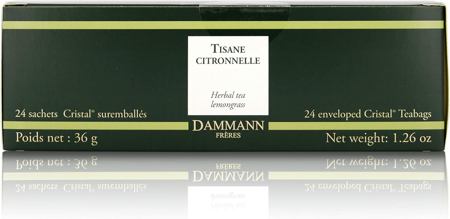 Citronnelle - Lemongrass Herbal Tea, 24 Enveloped Cristal Teabags, 36g ...