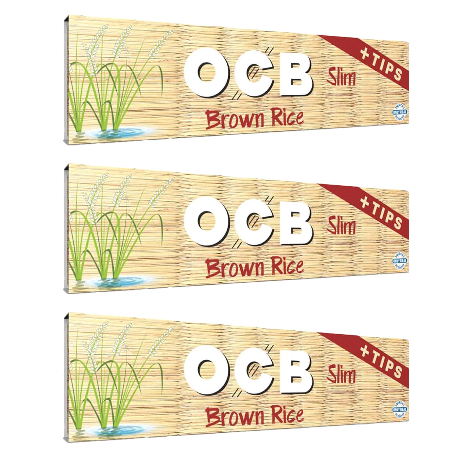 Amazon.com: OCB Brown Rice Cigarette Rolling Papers - Slim - 3 Packs ...