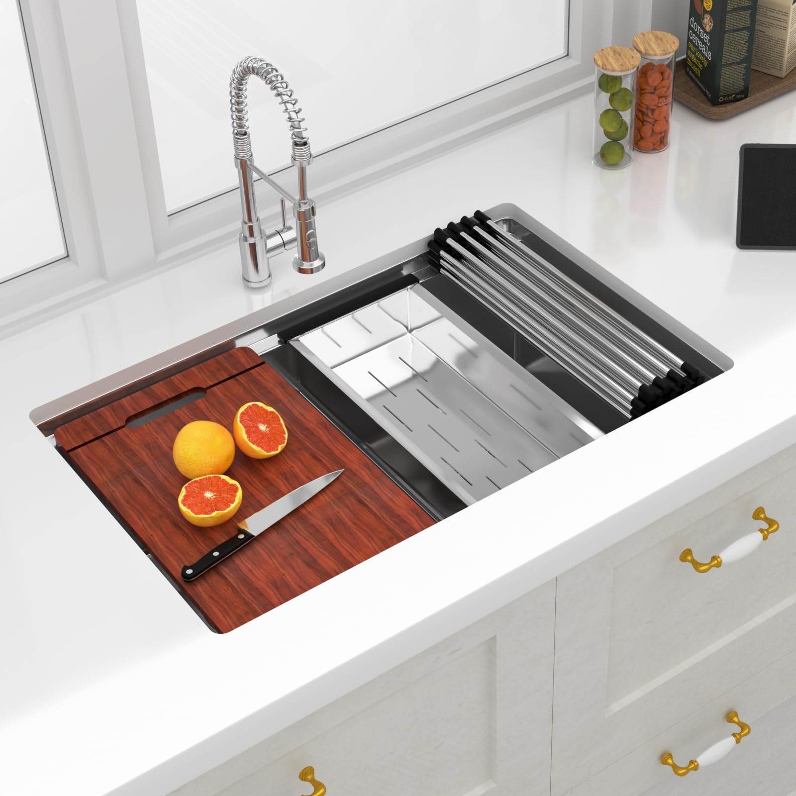 Laser Welded Sink 16 Gauge Undermount Double Bowl Kitchen Sink - 31 ...