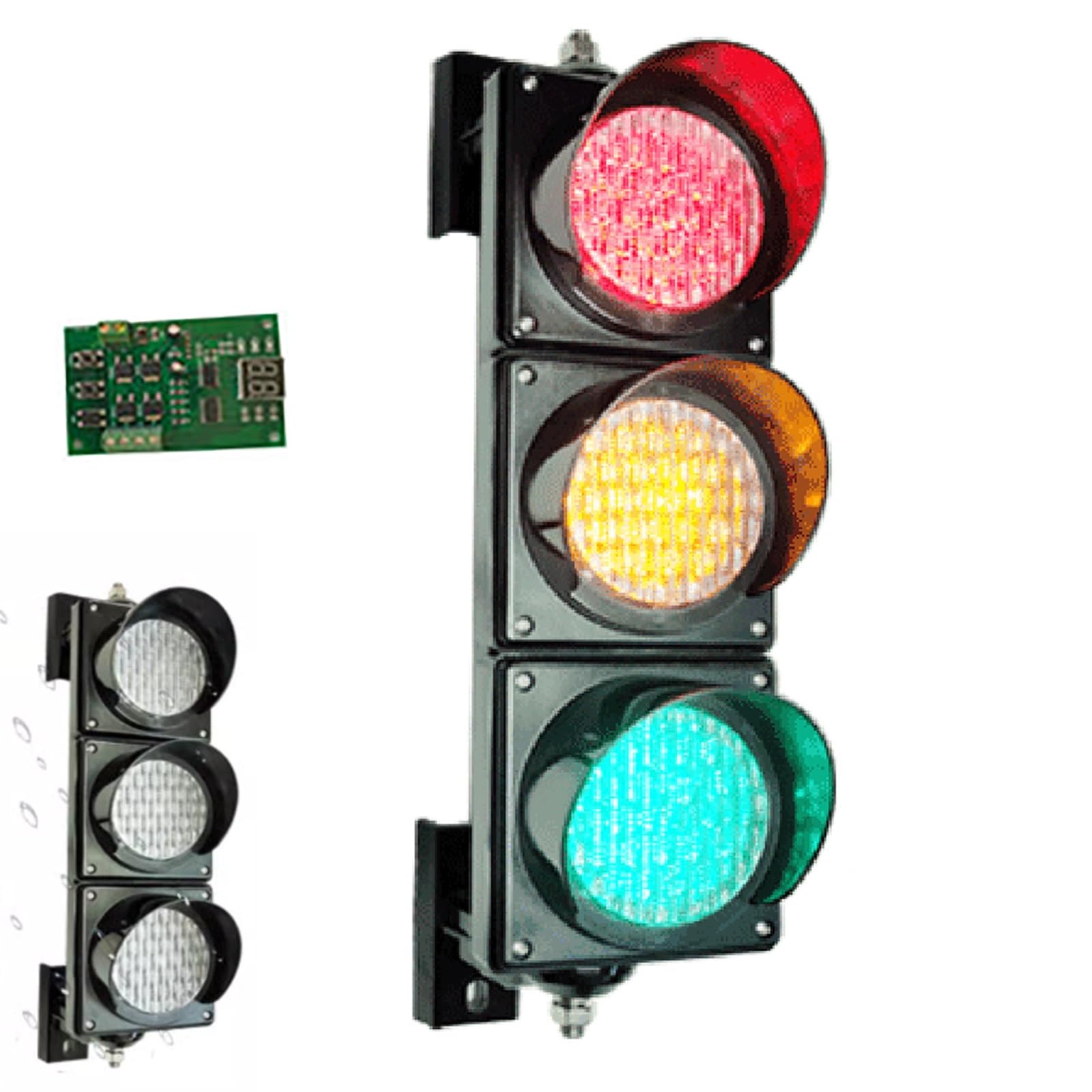 Old Three Color Traffic Light Stop Traffic Lights All Three Colors On