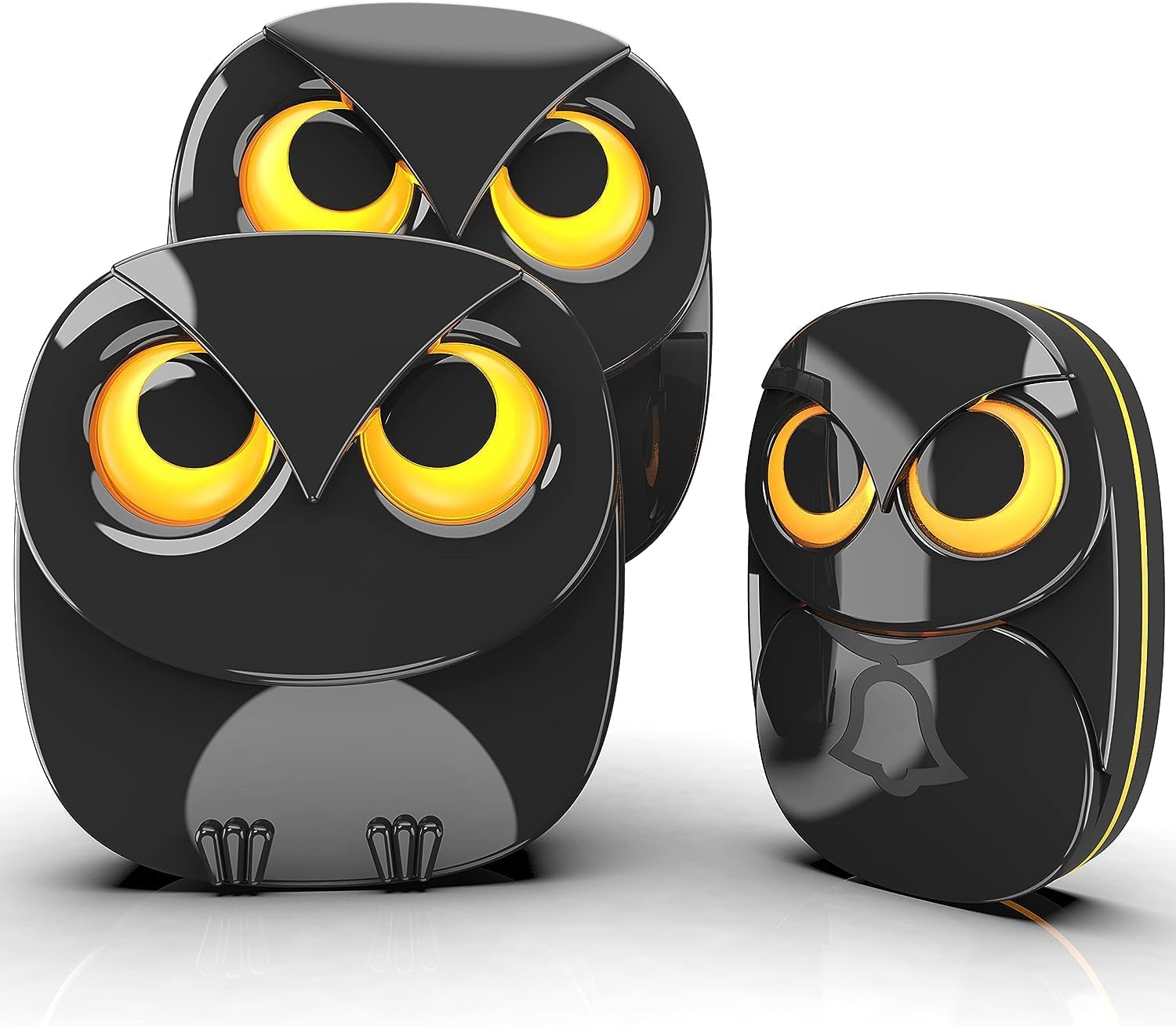 Wireless Doorbell, Cute Owl Doorbell Weatherproof IP55 Outdoor Remote ...