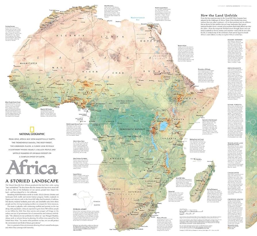 Maps International Africa Laminated Wall Map Ebay