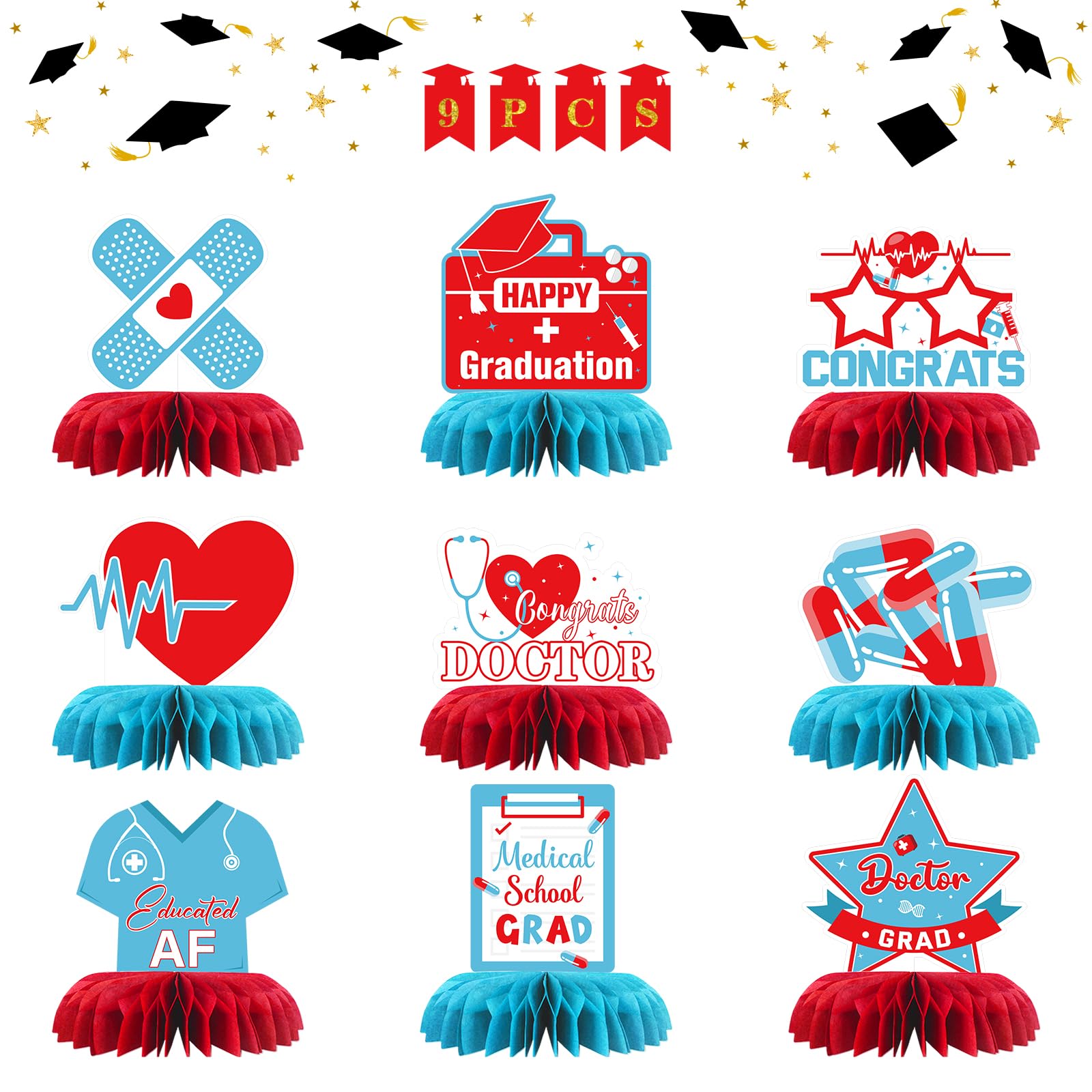 Amazon.com: INNORU Doctor Graduation Table Honeycomb Centerpieces ...