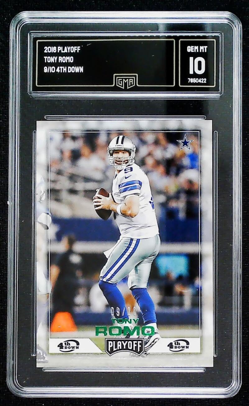 Amazon.com: 2016 Playoff 4th Down #49 Tony Romo 9/10 Dallas Cowboys NFL ...