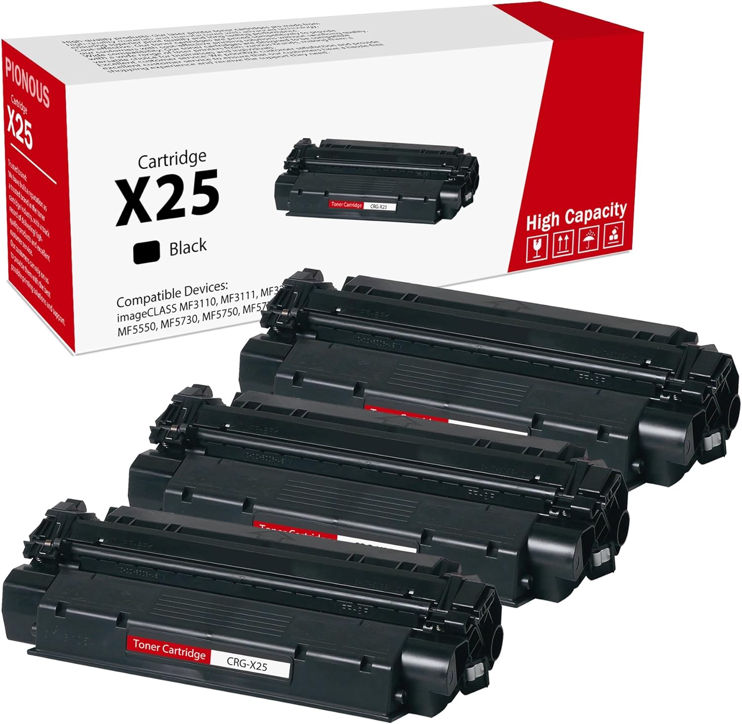 Amazon.com: High-Yield Cartridge X25 Black Toner (3-Pack) - PINOS ...