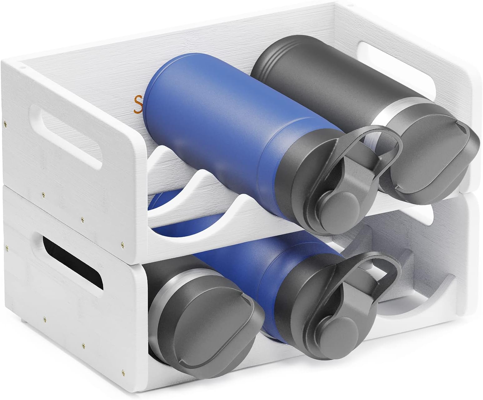 Amazon.com: 3 Tier Stackable Water Bottle Organizer Holder for Cabinet ...