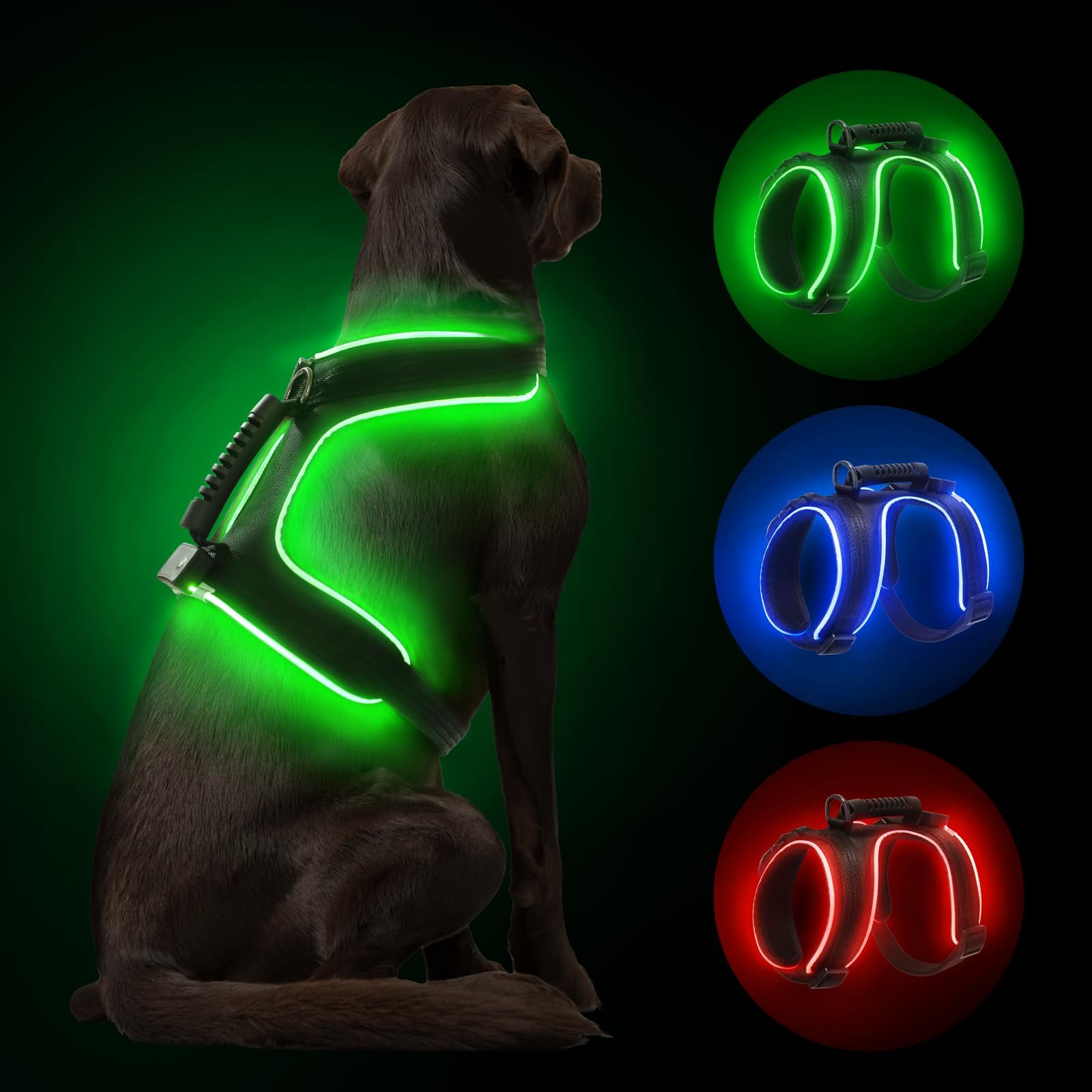 Amazon.com : MASBRILL Light Up Dog Harness - Led No Pull Dog Harness ...
