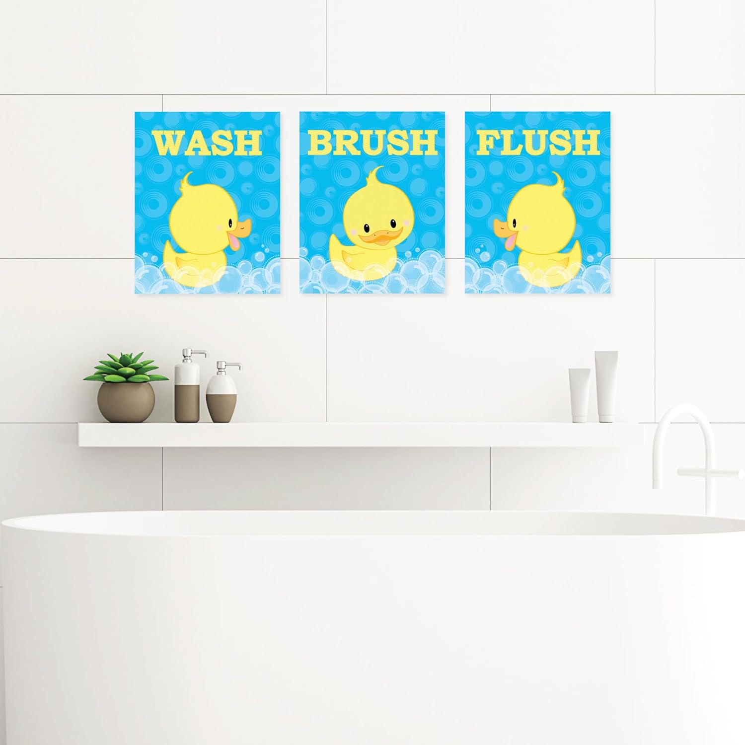 Amazon.com: Big Dot of Happiness Ducky Duck - Unframed Wash, Brush ...