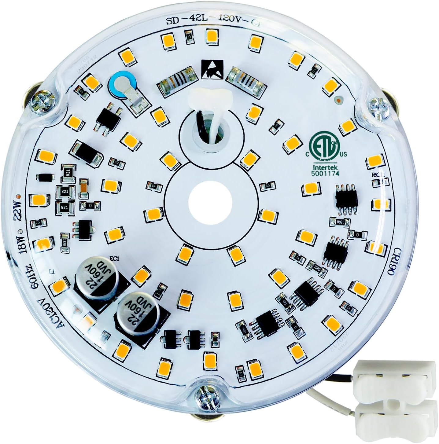 Siomen 1-Pack 3.93" 18W,120V,1800LM,3CCT 3000/4500/6000K,CRI92,LED Light Engine,LED PCB Module ...